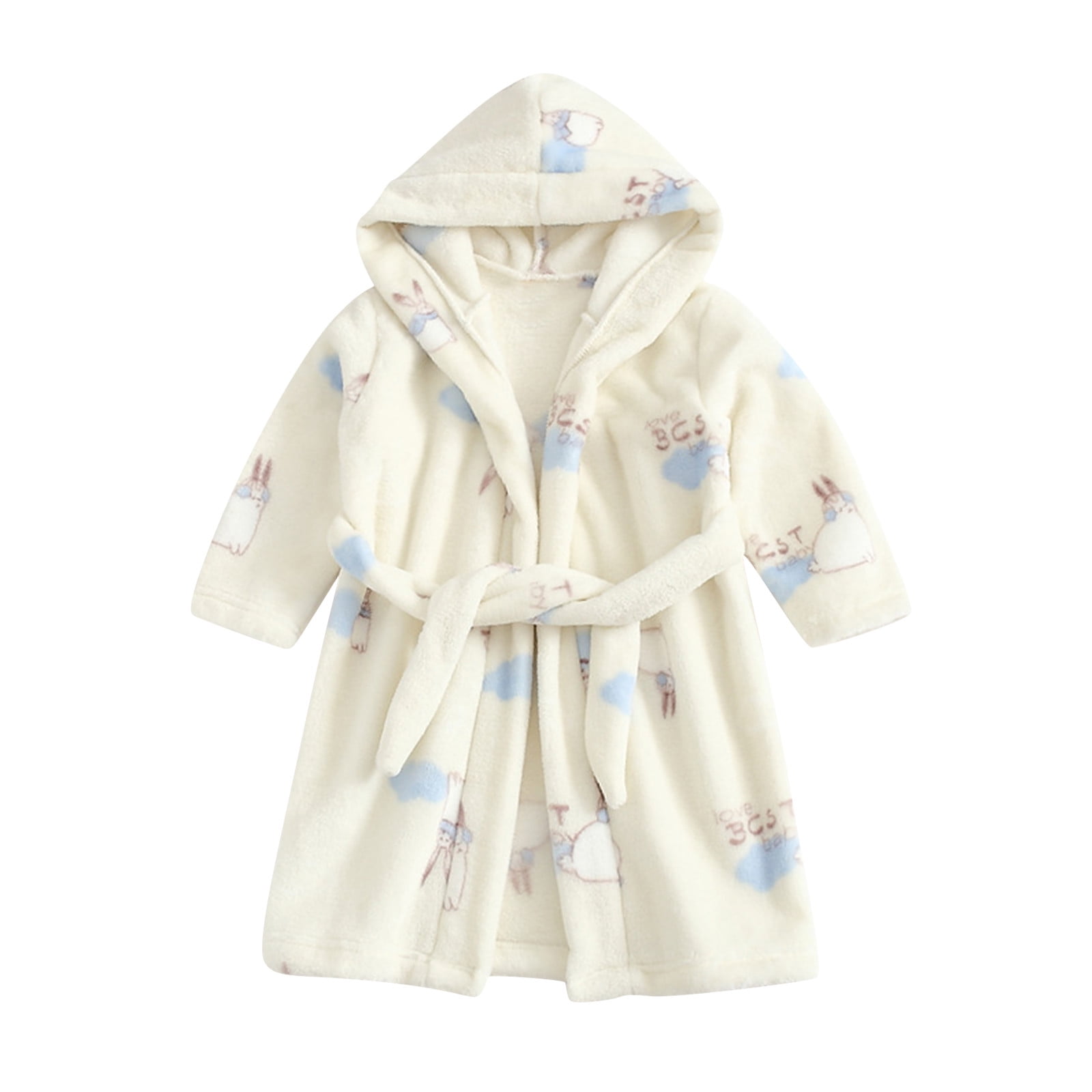 TAIAOJING Boys Girls Robe Toddler Baby Cartoon Bathrobes Flannel Night ...