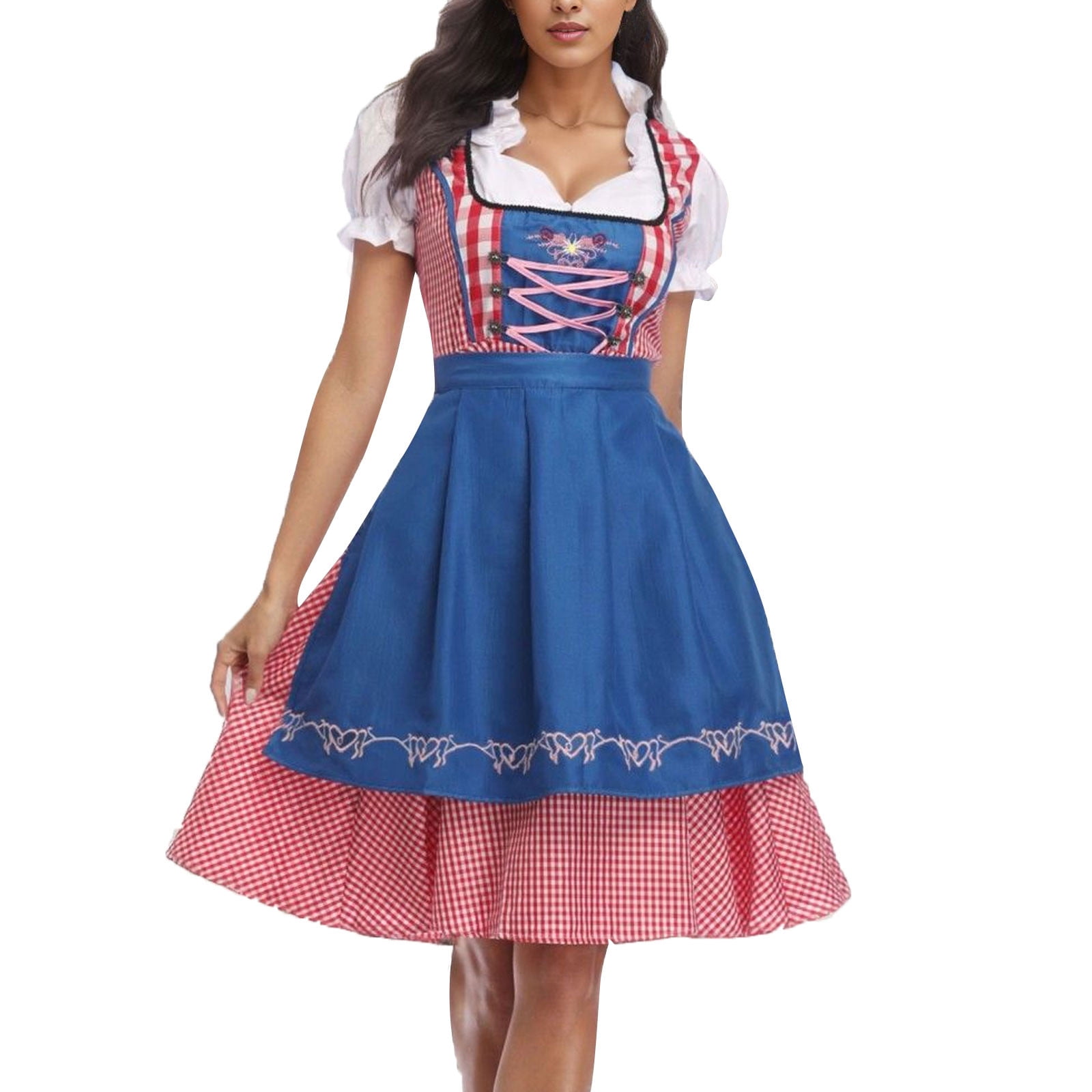 TAIAOJING Dirndl Dresses Women Traditional German Oktoberfest Dress ...
