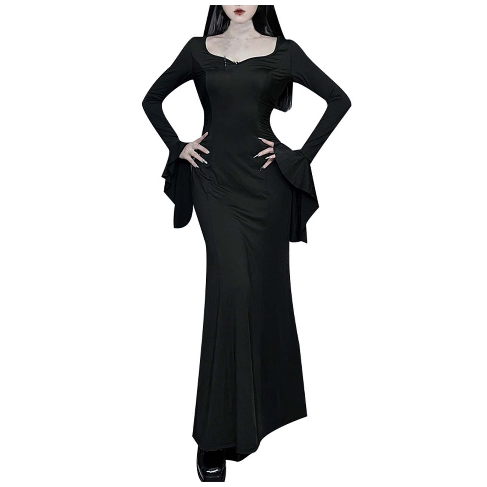 TAIAOJING Elegant Ladies Slim Black Low Cut Long Fishtail Dress â ...