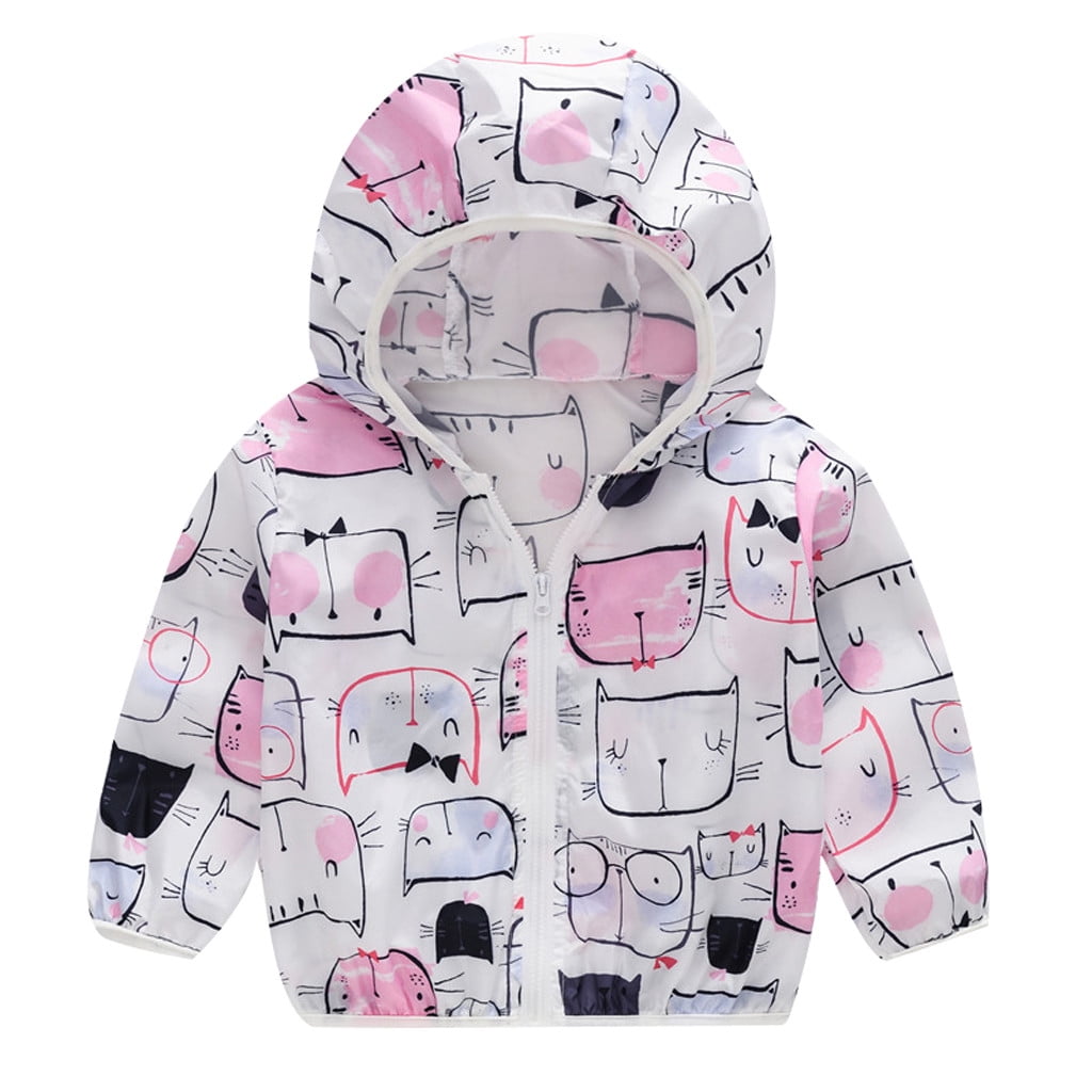 TAIAOJING Fall Coats for Kids with Hoods Printing Zipper Outerwear ...