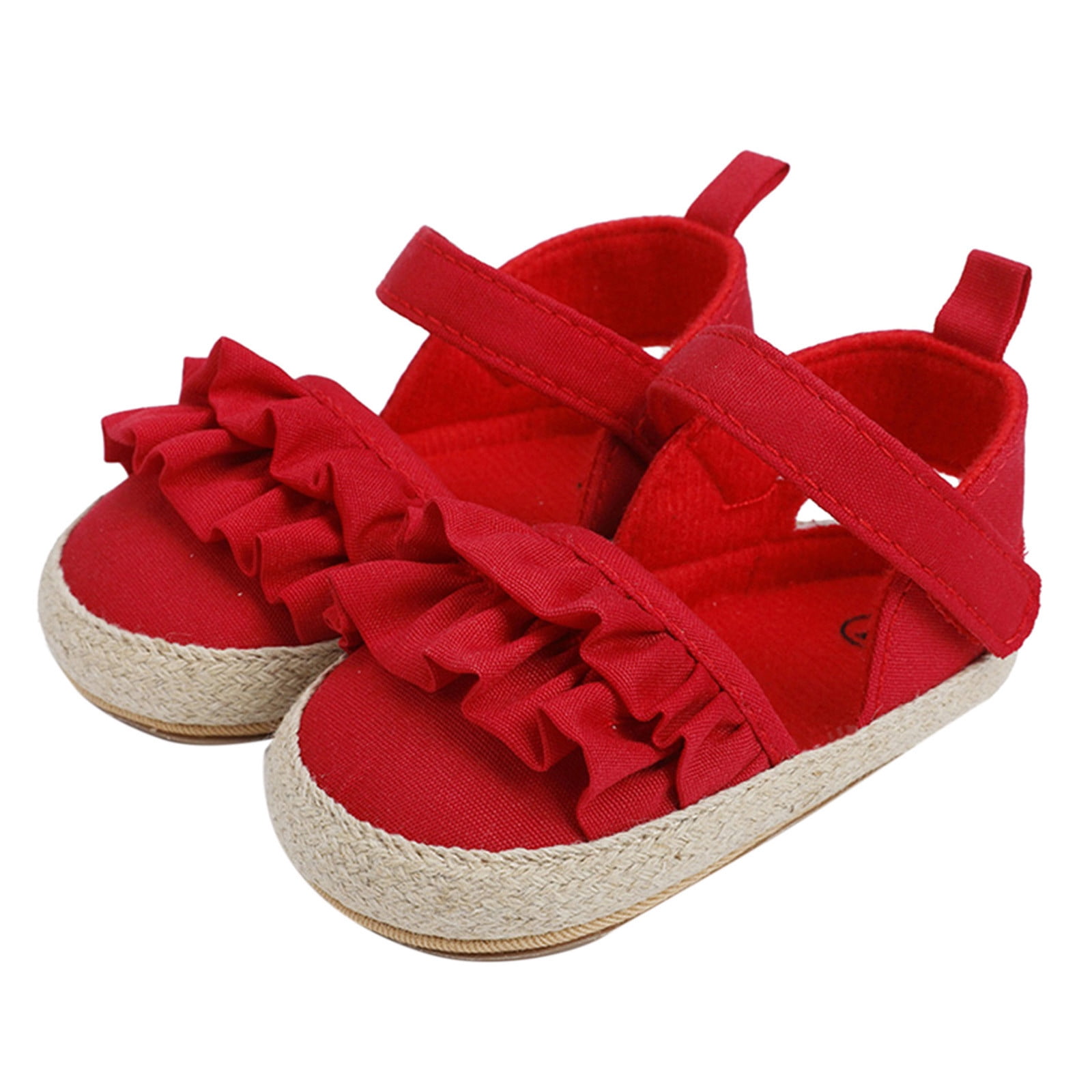 TAIAOJING Girls First Walker Sandals Ruffles Shoes Shoes Summer Toddler ...