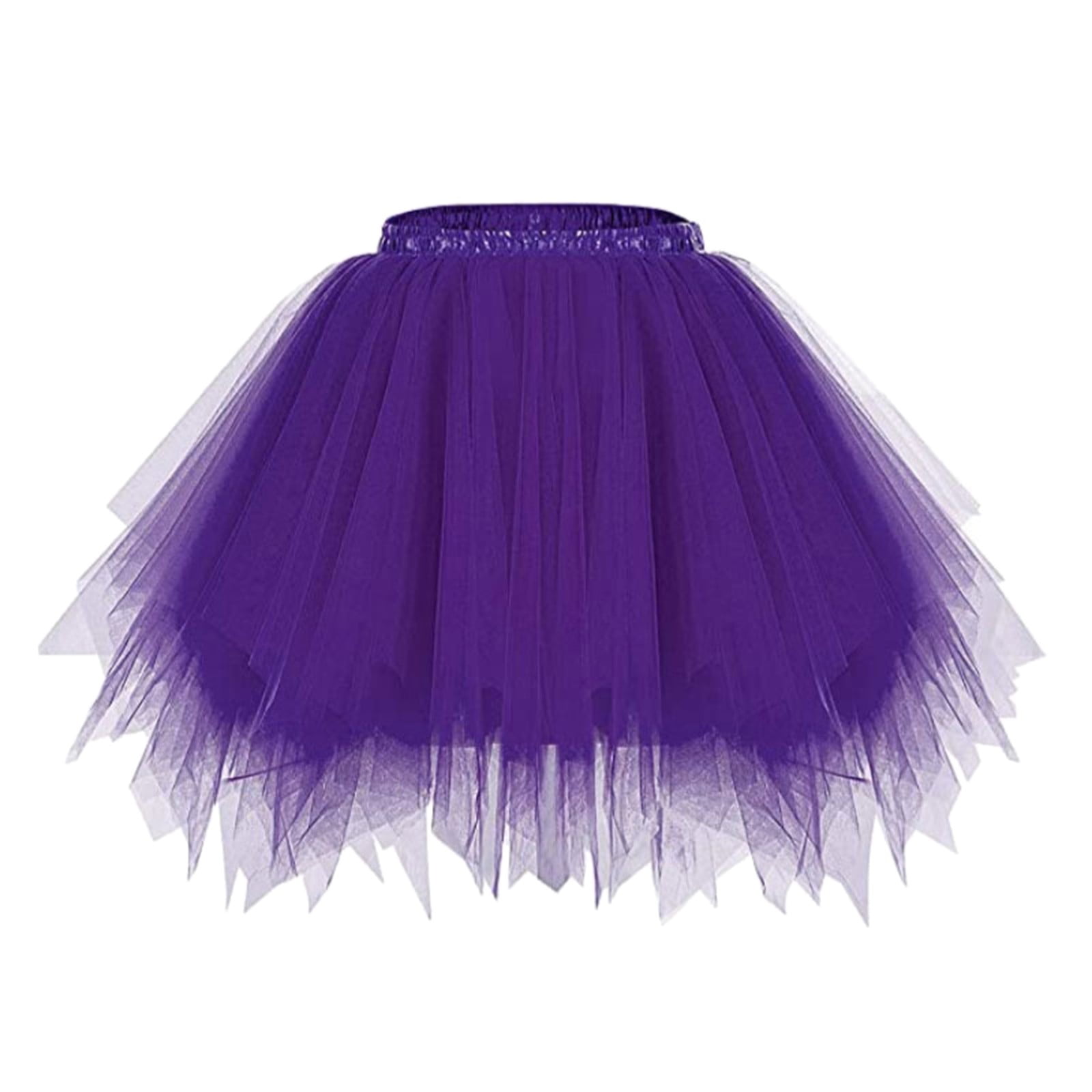 TAIAOJING Girls Rainbow Flower Tulle Skirt Women's Candy Color ...