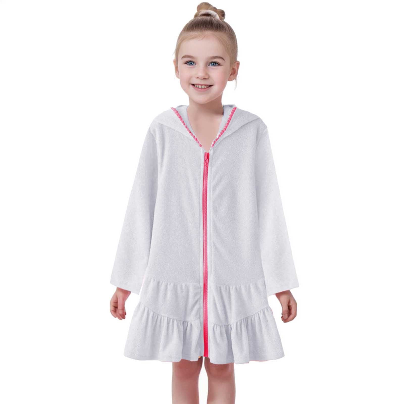 TAIAOJING Girls Swim Cover Up Dress Child Kids Hoodies Swimsuit Coverup ...