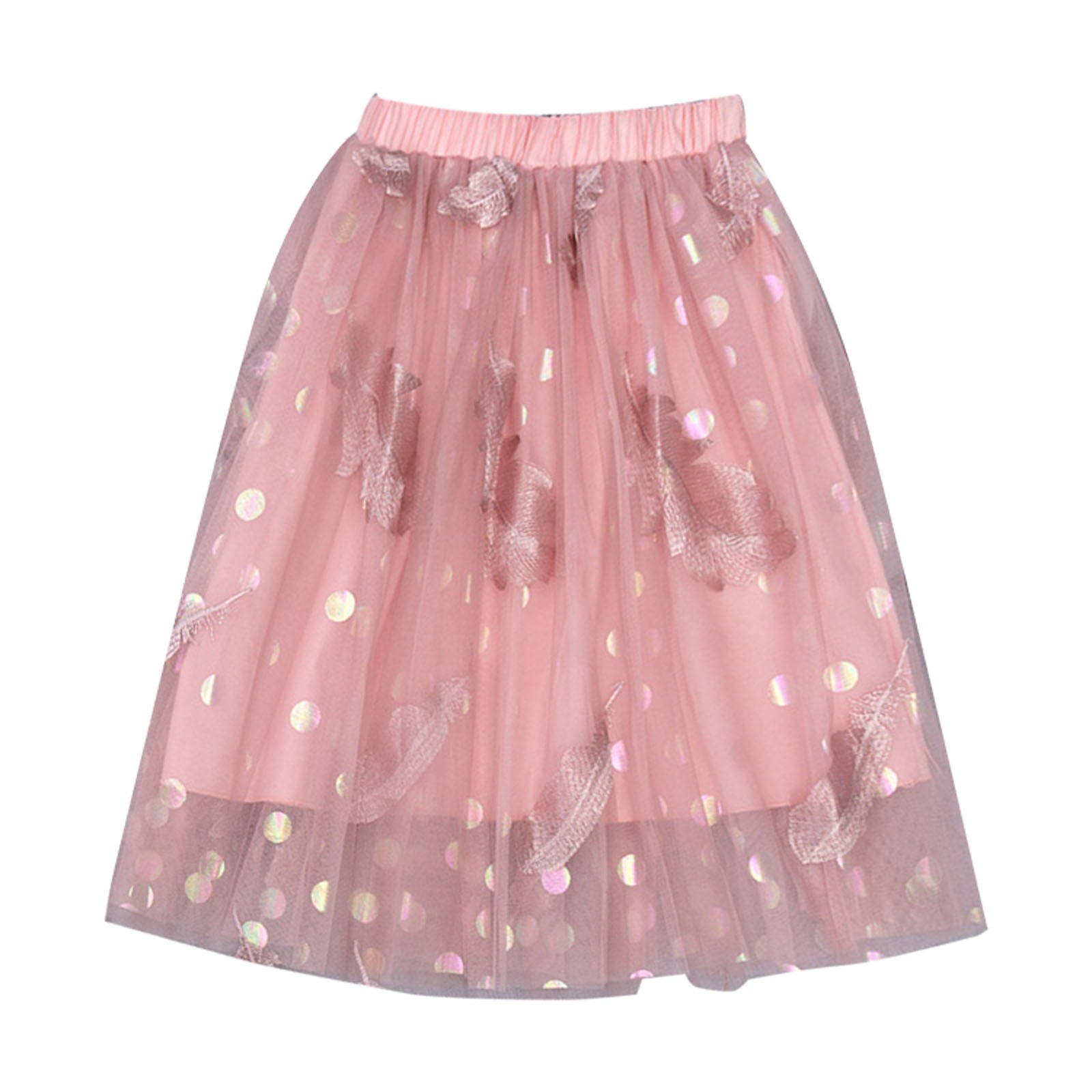 TAIAOJING Girls Tulle Skirt Little Child Girls Long Skirt High Waist ...