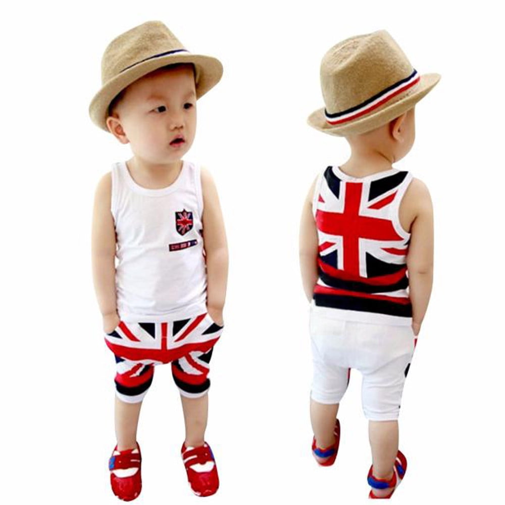 TAIAOJING Kid Toddler Boy Clothes Baby Union Jack Outfits Vest Tops ...
