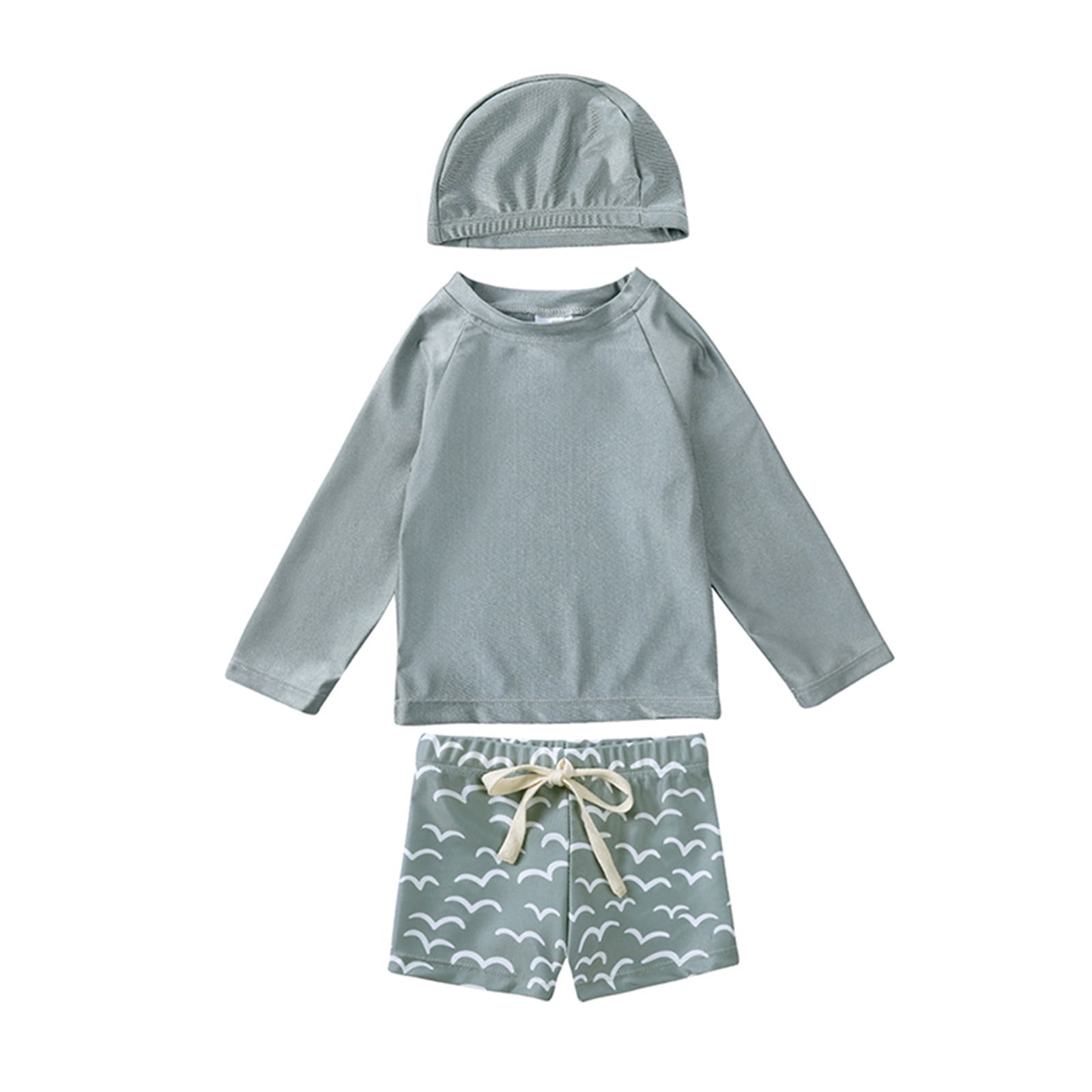TAIAOJING Kids Boys Three Piece Swimsuit Pool Hawaii Tropical Beachwear ...