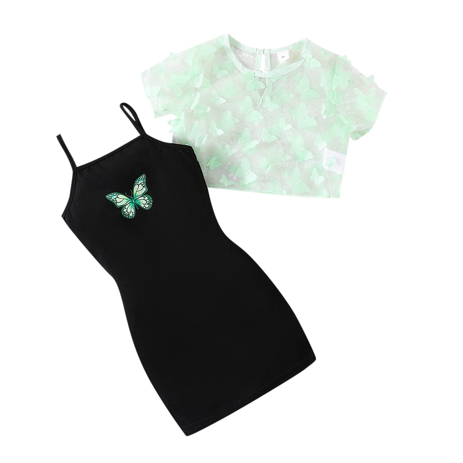 TAIAOJING Kids Girls 2Pcs Clothes Set Litter Girl's 2 Piece Outfits ...