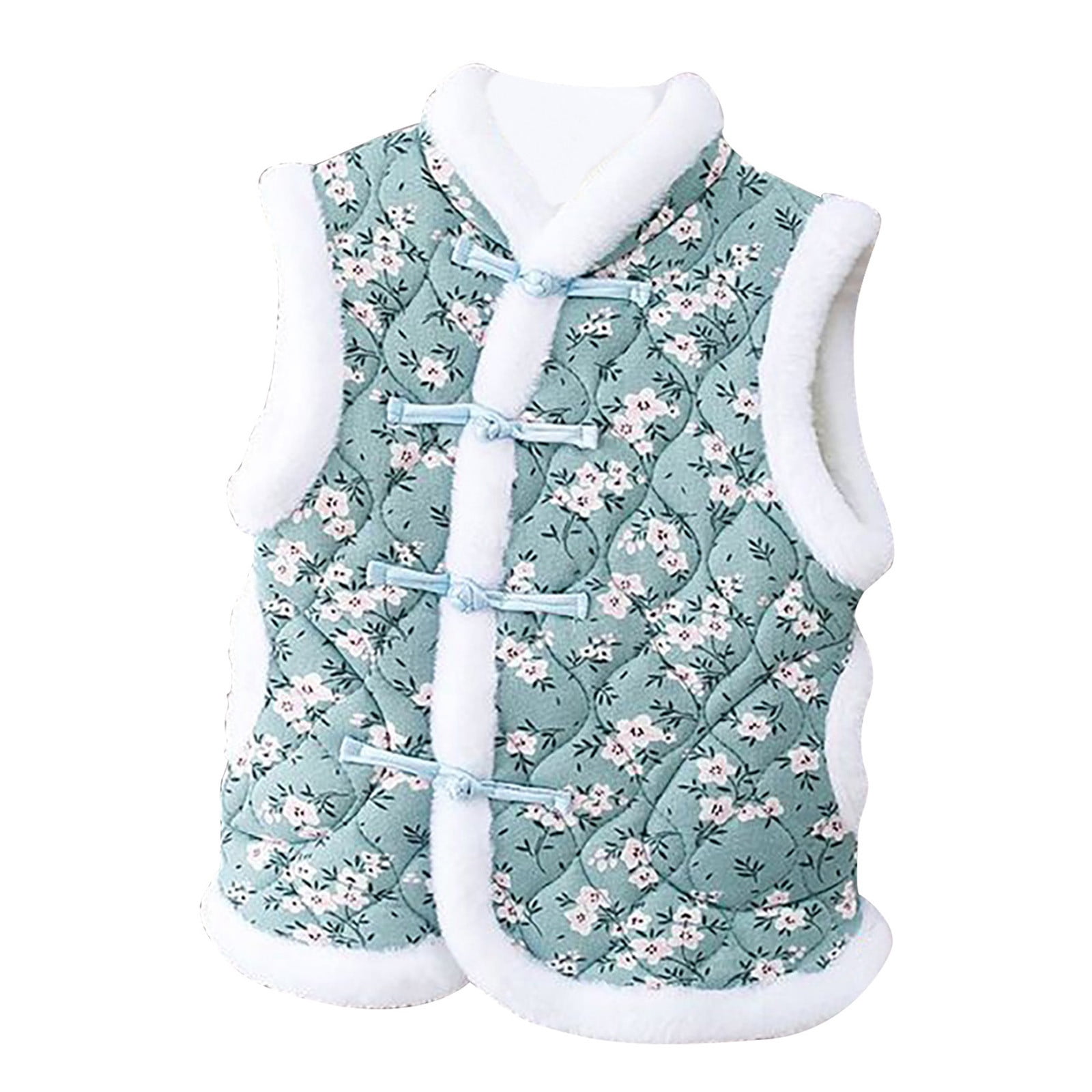 TAIAOJING Kids Winter Floral Sherpa Coat Toddler Baby Girl Boy Quilted ...