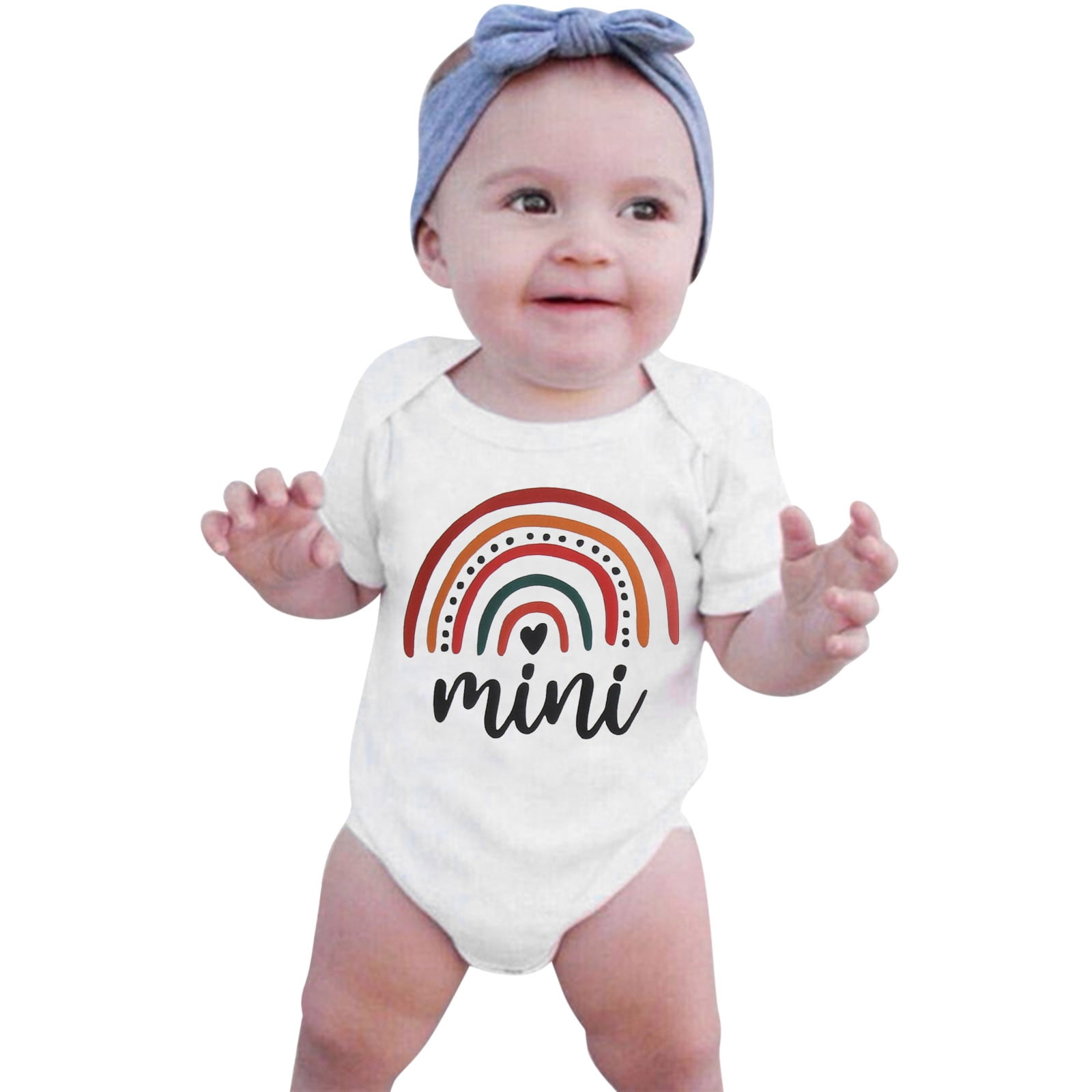 TAIAOJING Mama and Mini Shirts Clothes Letter Girls Rainbow Boys Sleeve ...