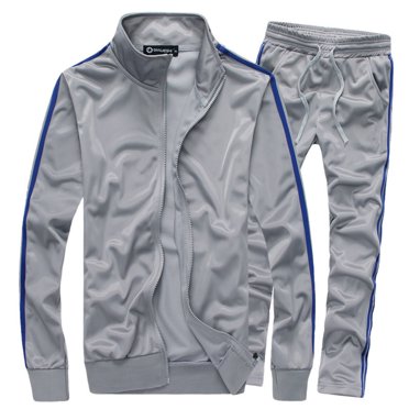 Ma Croix Mens Athletic Two Tone Striped Tracksuit Set Jogger Oversized ...