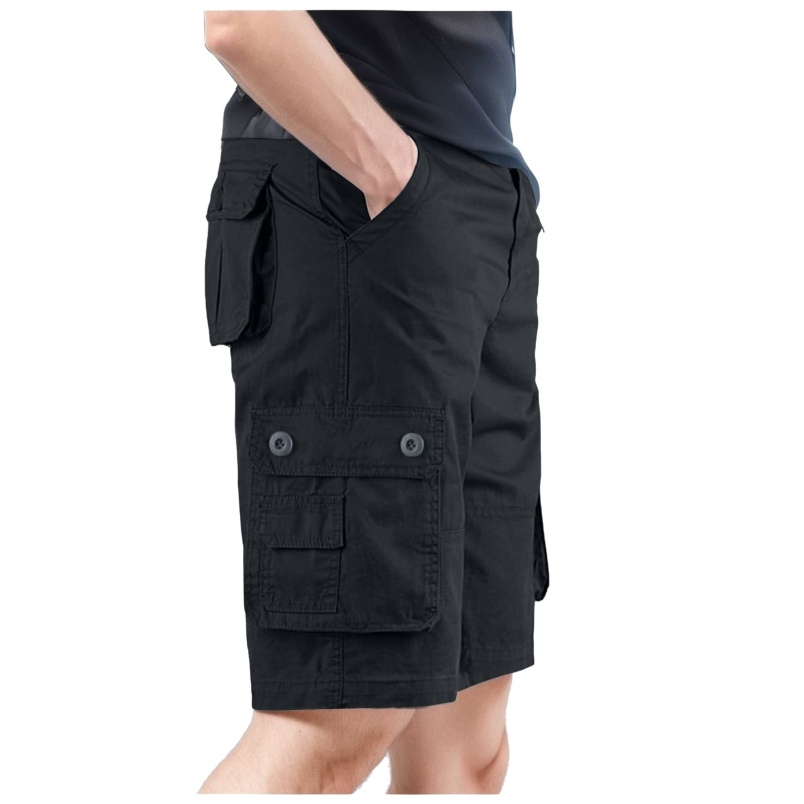 TAIAOJING Men's Cargo Shorts Solid Color With Pocket And Fashion Summer ...