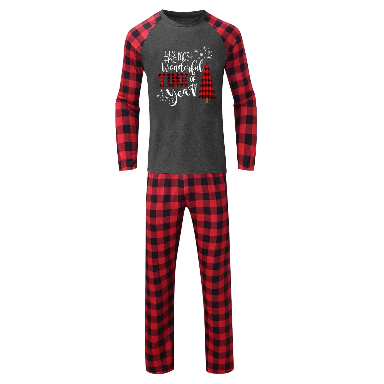 TAIAOJING Men's Christmas Family Matching Pajamas Cute Tress Print Pjs ...