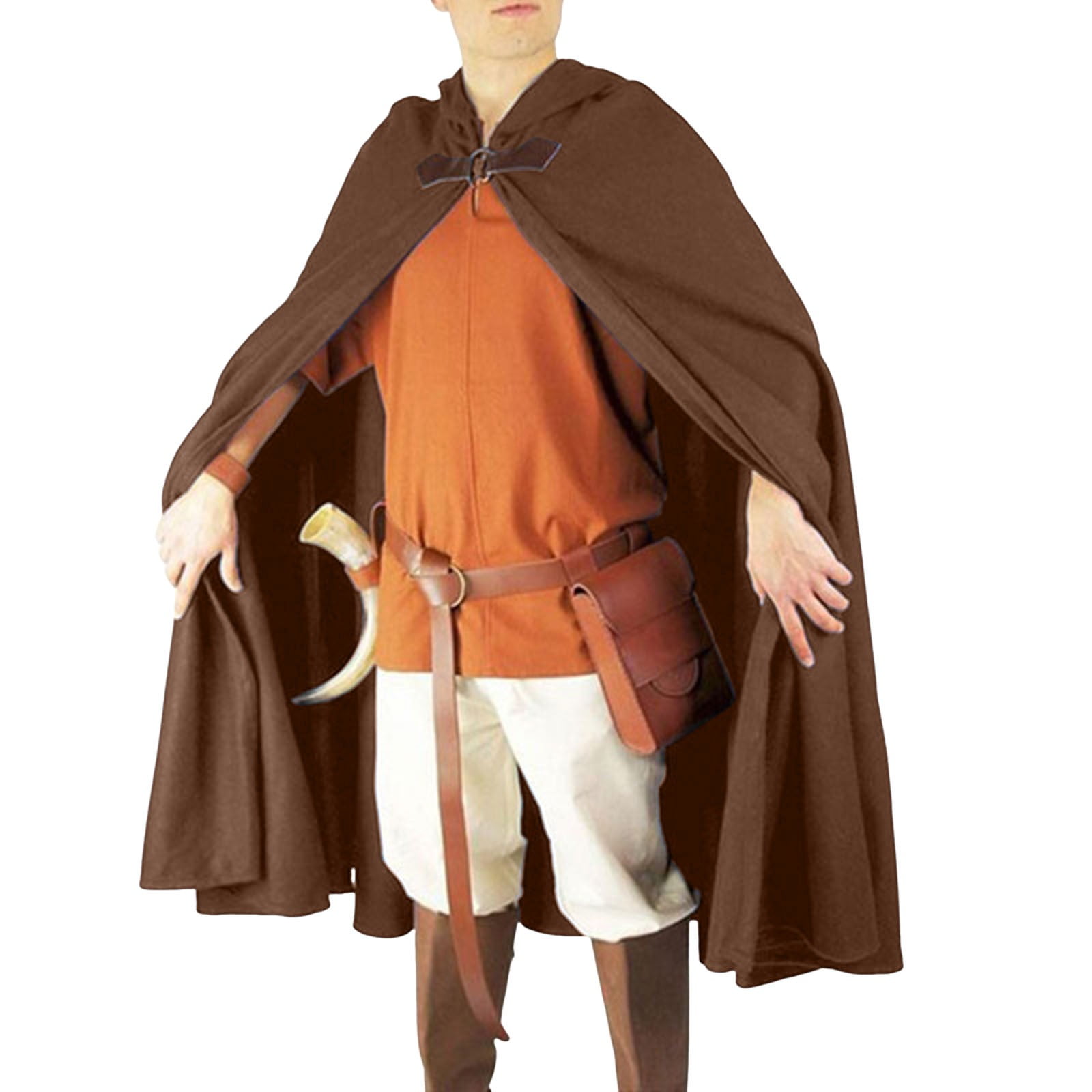 TAIAOJING Men's Hooded Costumes Retro Solid Color Gold Velvet Retro ...