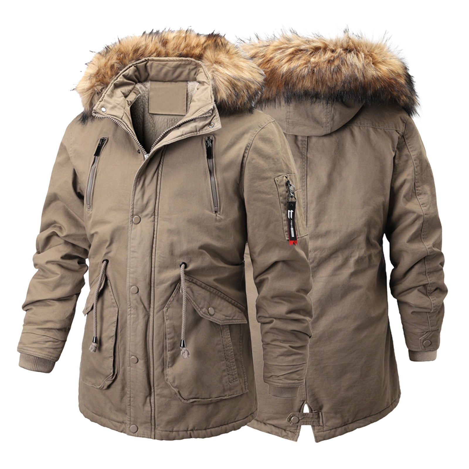 TAIAOJING Men's Winter Hooded Jacket Hooded Over Oversized Warm ...