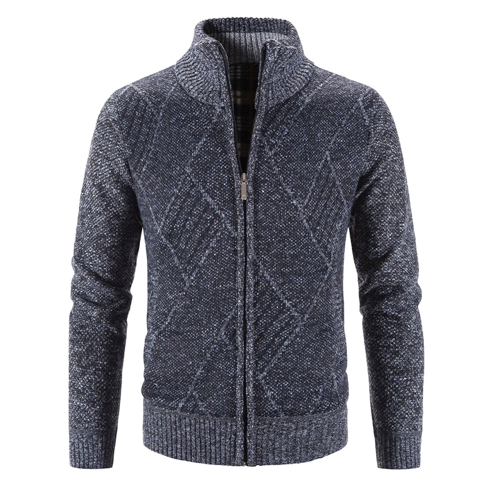 TAIAOJING Men's Wool Blend Coat Winter Sweater Long Sleeve Plus Velvet ...