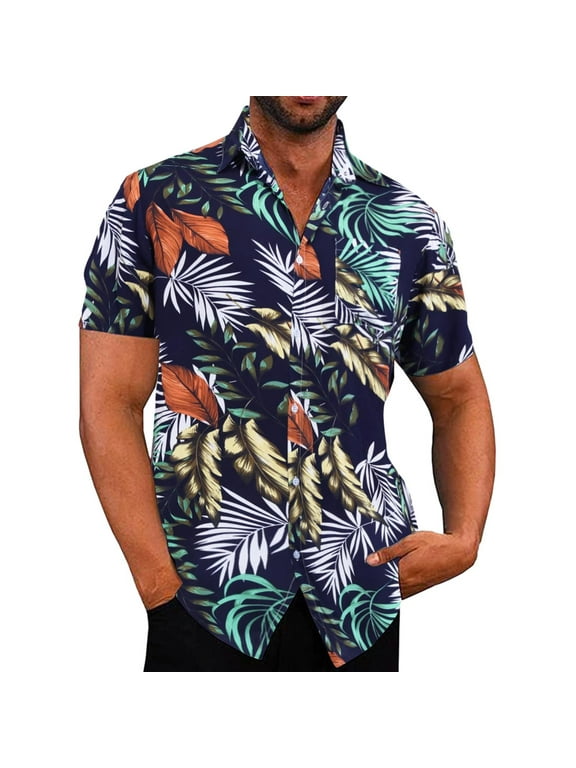 Disketp Gothic Eastern Floral Skull Hawaiian Shirts For Menmens Casual