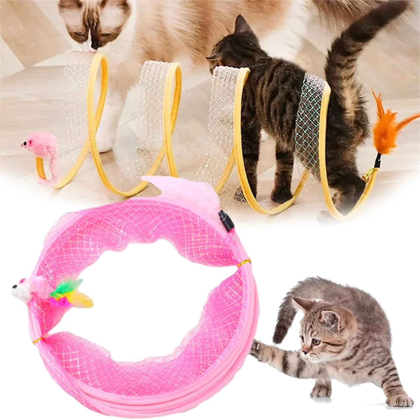 TAIAOJING Self Play Cat Spiral Tunnel Toy Spiral Tunnel Cat Toy Cat ...