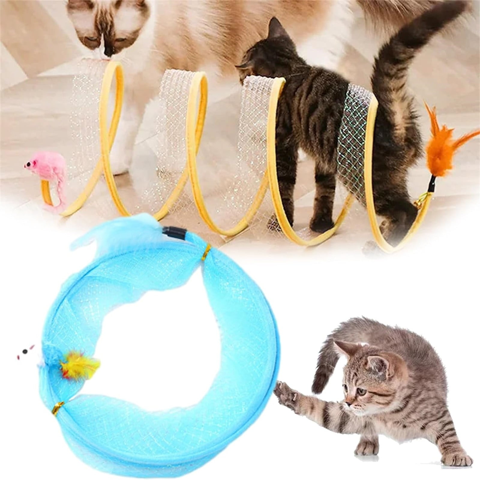 TAIAOJING Self Play Cat Spiral Tunnel Toy Spiral Tunnel Cat Toy Cat ...