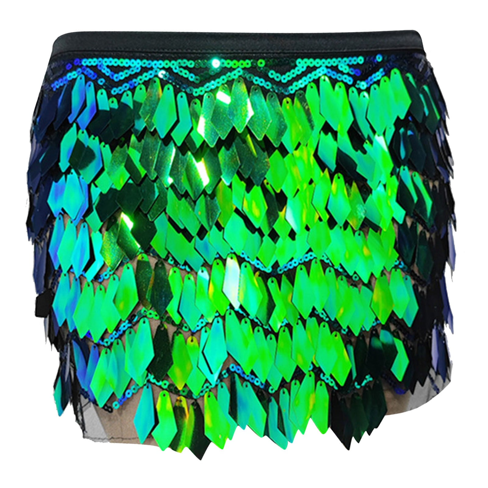 TAIAOJING Sequin Skirts for Women Sequin Sparkly Lace Up Waist ...