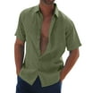 Men's Outdoor Short Sleeve Classic Shirt, Regular-Fit, Button-Up, Collared, Plaid, Double Pocket ...