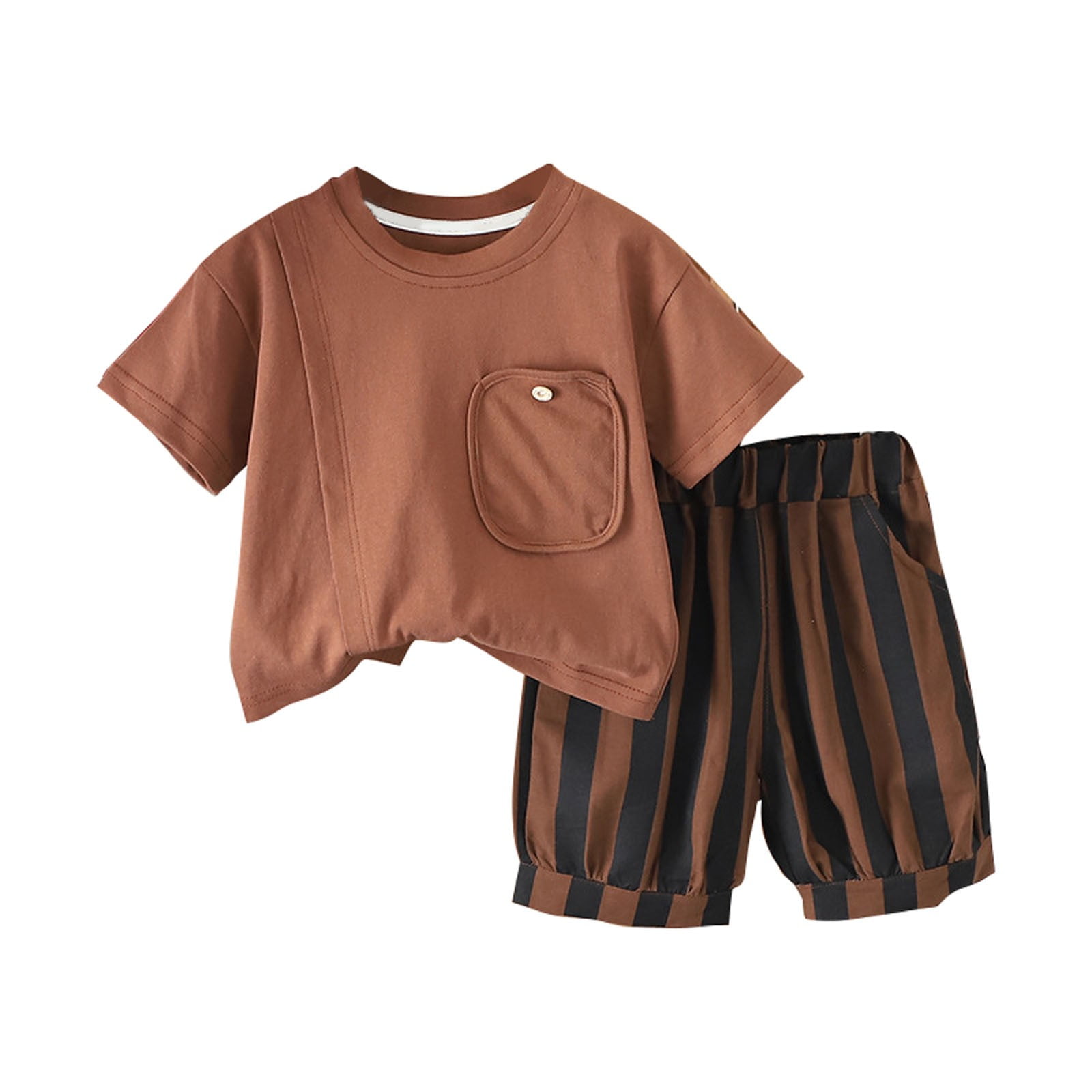 TAIAOJING Summer Boys Short Sleeve Boys Short Sleeve Casual Vertical ...