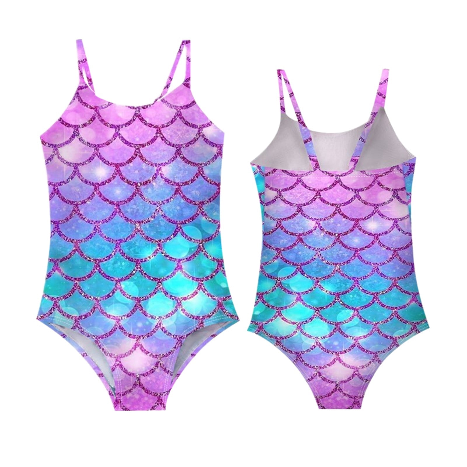 TAIAOJING Toddler 3d Printed Fishscale Swimsuit Summer Pool Hawaii ...