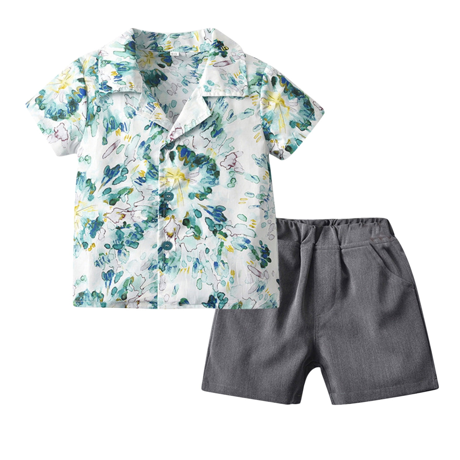 TAIAOJING Toddler Baby Boy Clothes Set Kids Boy Floral Short Sleeve ...