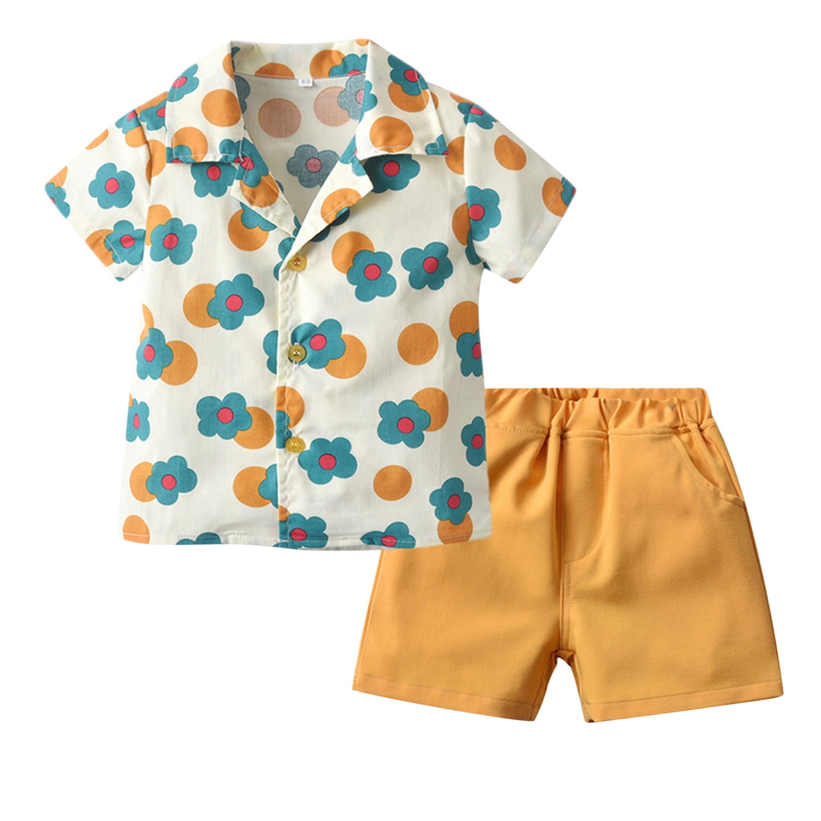 TAIAOJING Toddler Baby Boy Clothes Set Kids Boy Floral Short Sleeve ...