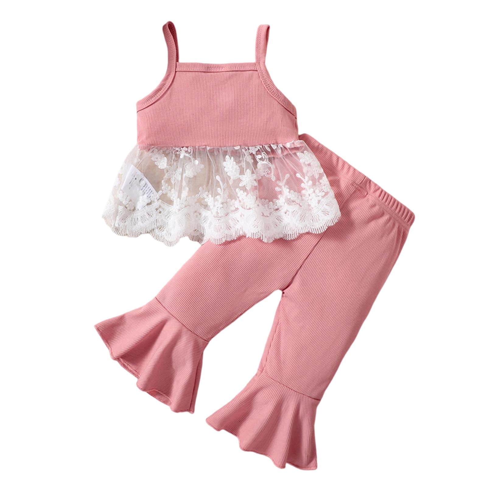 TAIAOJING Toddler Baby Girl Clothes Summer Kids Spring Solid Cotton Sleeveless Tulle Vest Bell ...