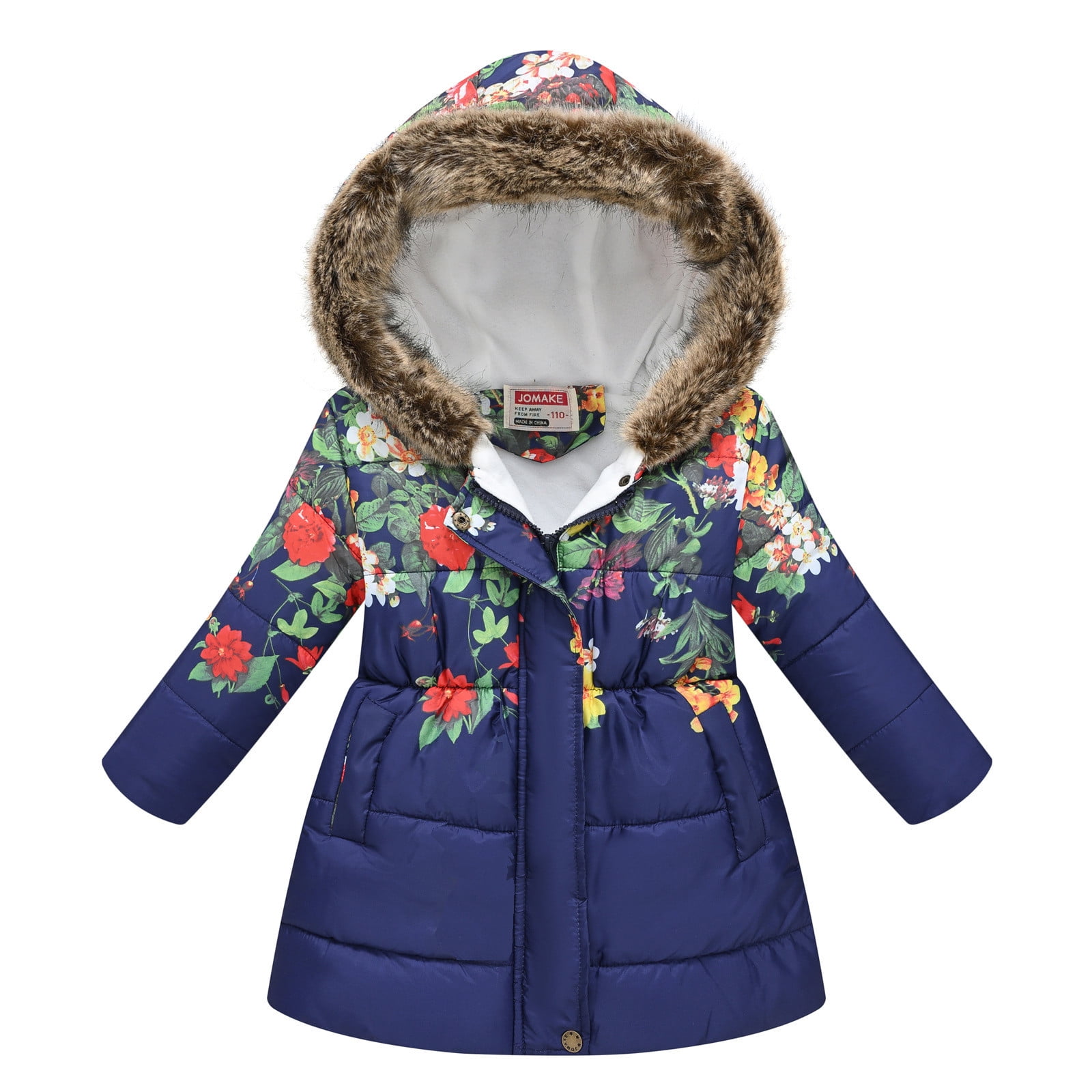 TAIAOJING Toddler Baby Girl Jacket Long Sleeve Fashion Thick Warm Hooded Down Soft Coat Down ...