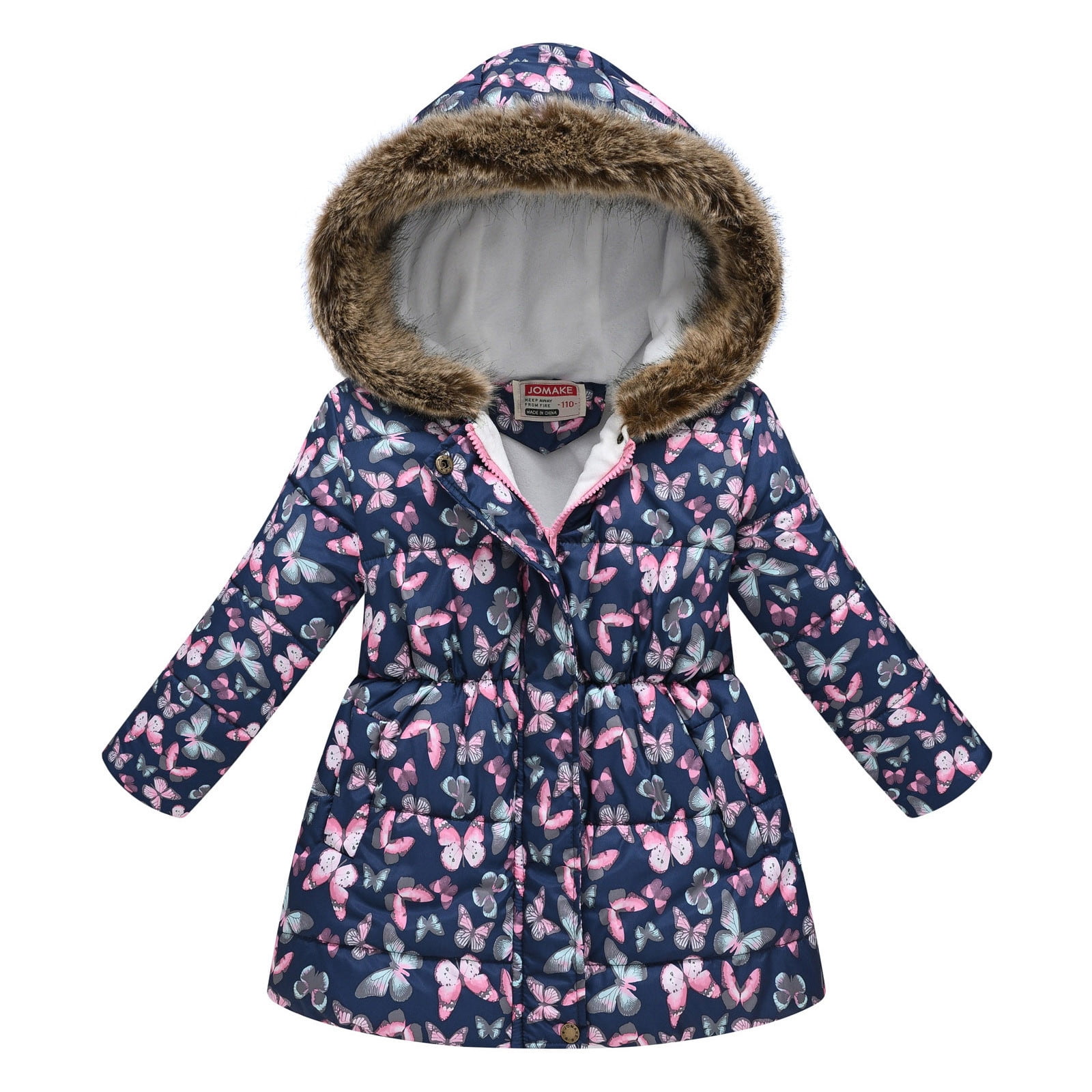 TAIAOJING Toddler Baby Girl Jacket Long Sleeve Fashion Thick Warm Hooded Down Soft Coat Down ...