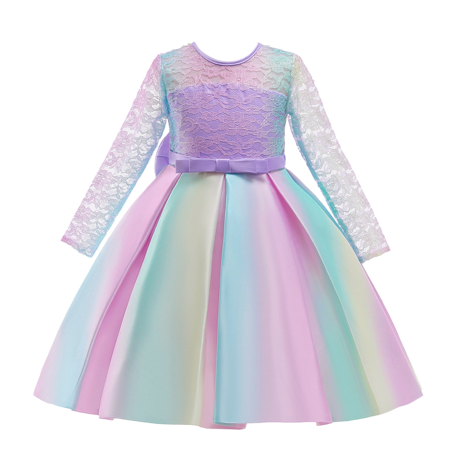 TAIAOJING Toddler Baby Girls Dress Child Bowknot Multicolor Pageant ...