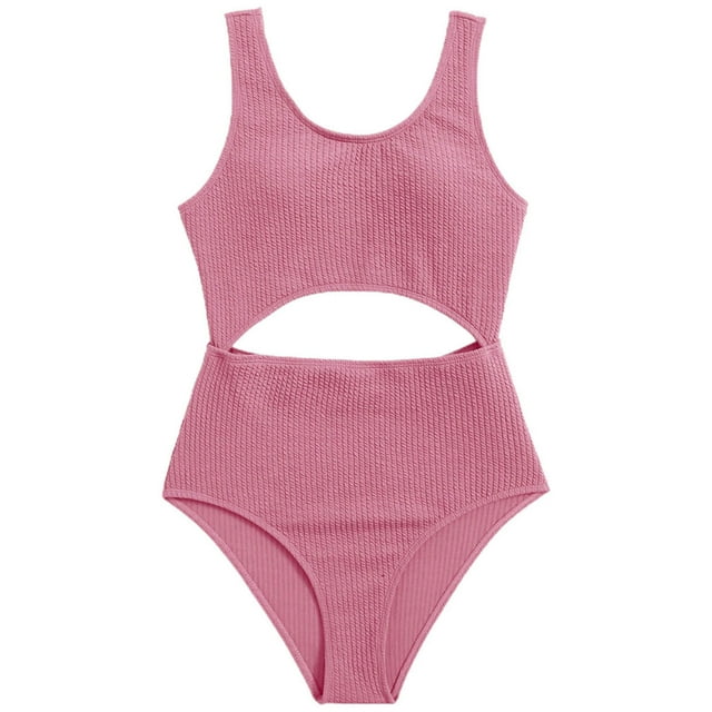 TAIAOJING Toddler Baby Girls Swimsuit Girl's One Piece Solid Color ...