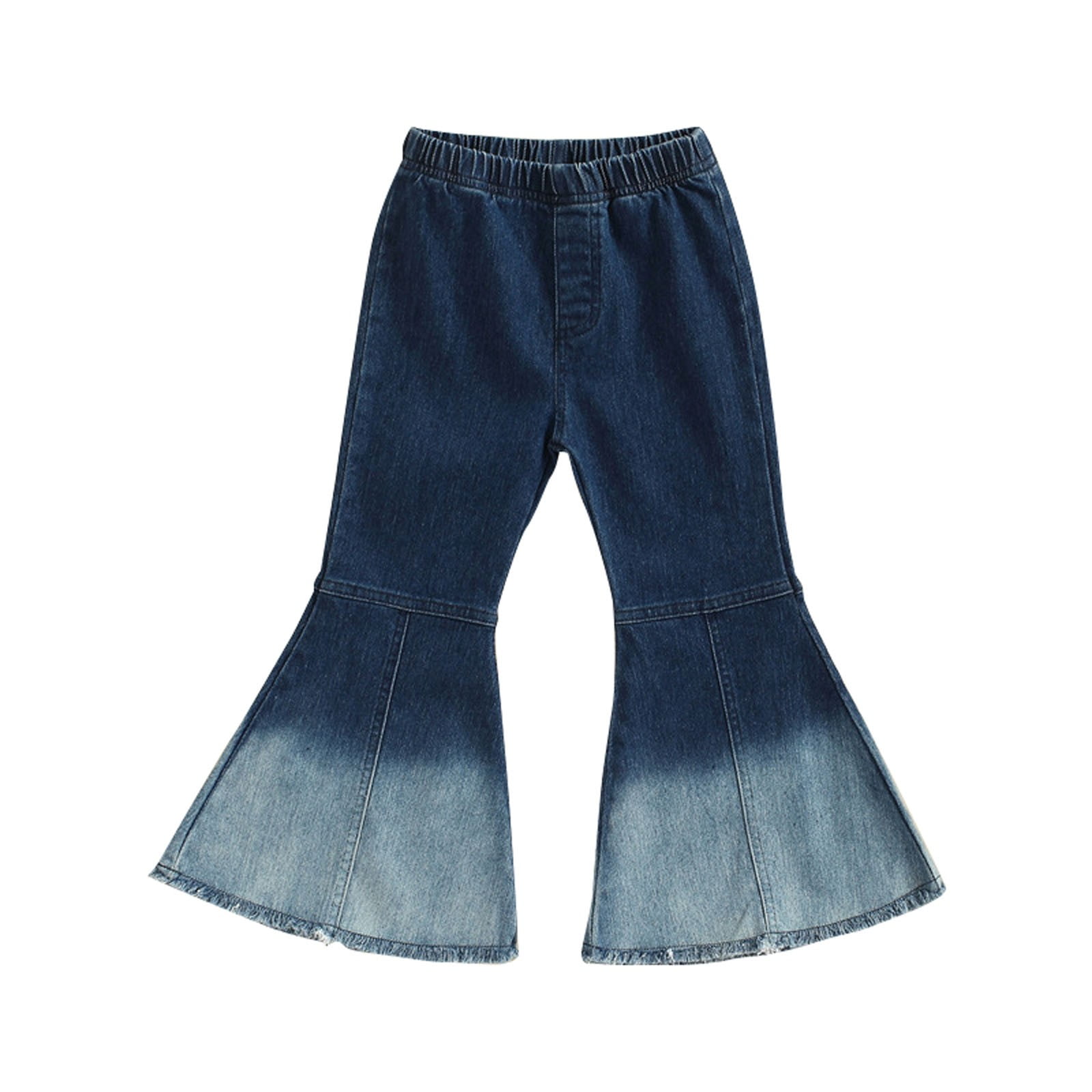 TAIAOJING Toddler Baby Kids Bell Bottom Jeans Girls Hang Dyed Gradient ...
