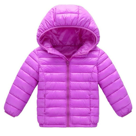 TAIAOJING Toddler Baby Kids Girls Down Coat Lightweight Jacket Winter Thick Warm Button Hooded ...