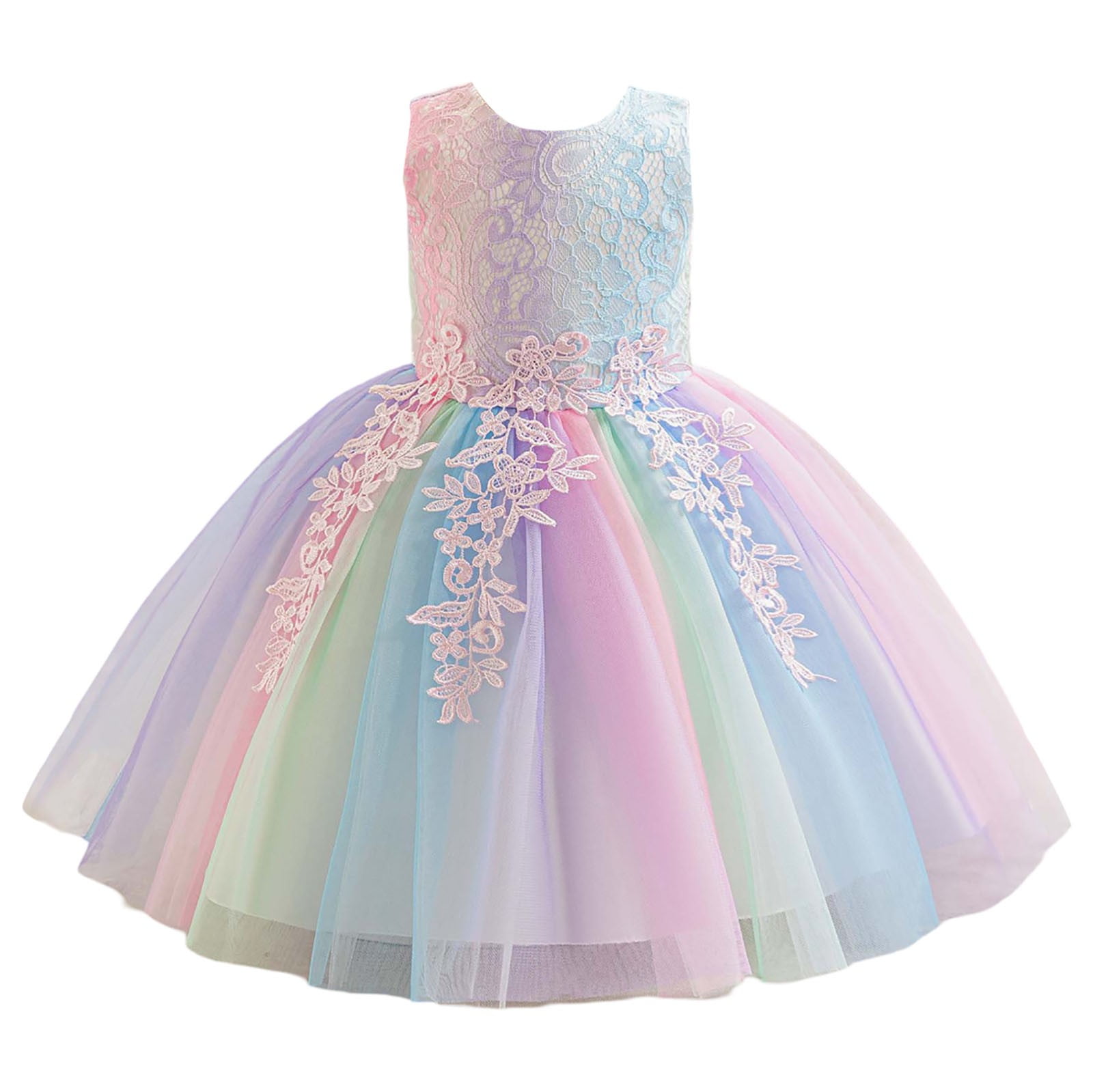 TAIAOJING Toddler Child Lollipop Rainbow Dress Candy Rainbow Carnival ...