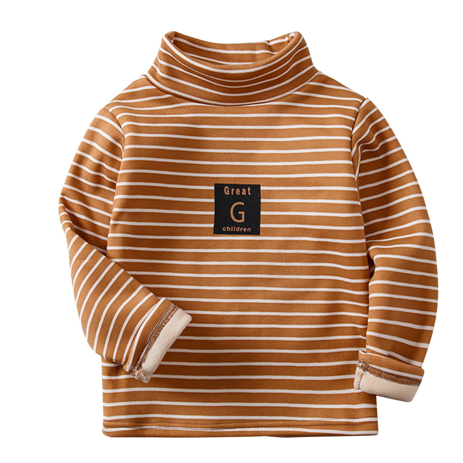 TAIAOJING Toddler Child Striped High Neck Long Sleeved Boys Girls With ...