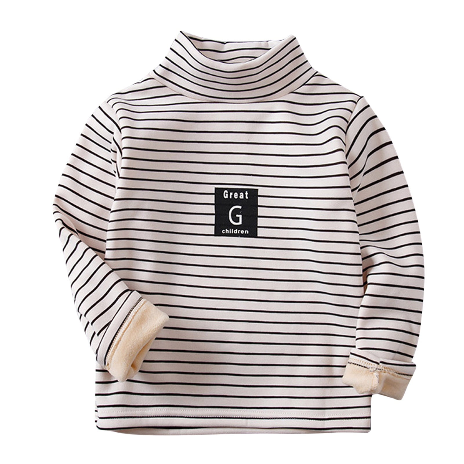 TAIAOJING Toddler Child Striped High Neck Long Sleeved Boys Girls With ...