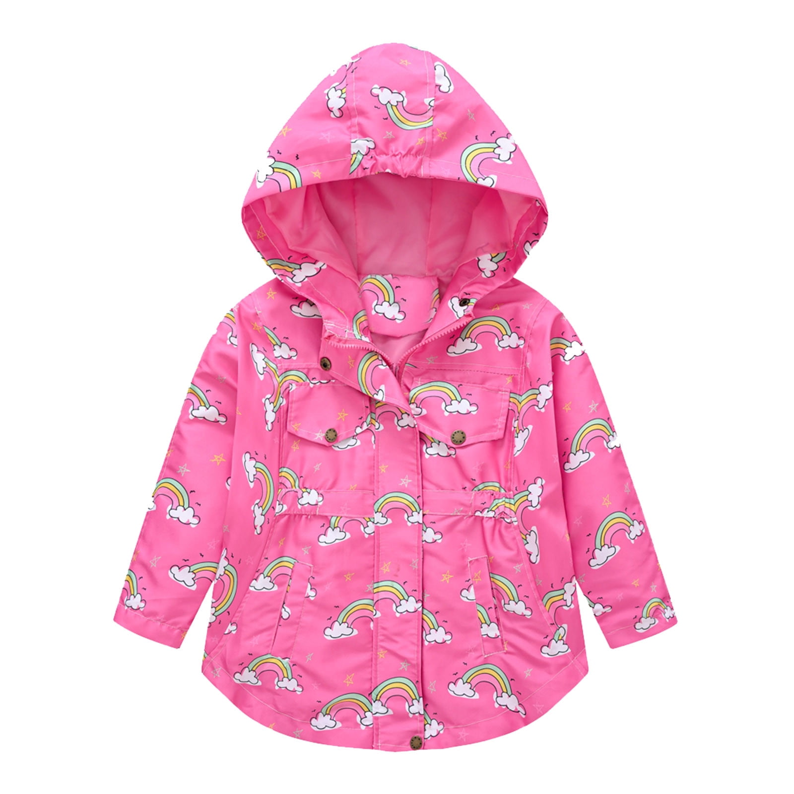 TAIAOJING Toddler Girl Boy Windbreaker Hooded Zip Jackets Girls Winter Windproof Coat Cartoon ...