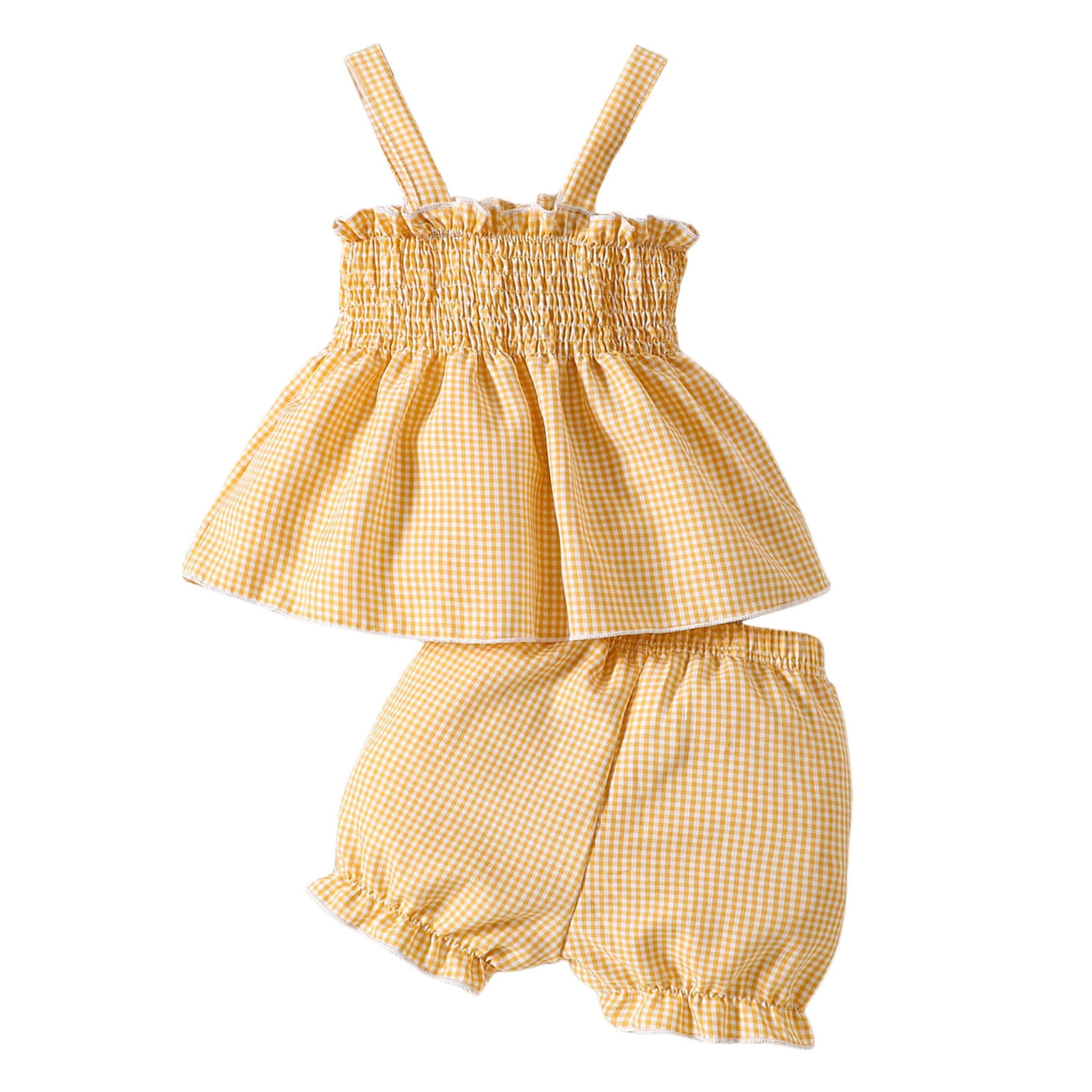 TAIAOJING Toddler Girls Clothes Summer Outfits Children Sleeveless Lattice Prints Vest Tops ...