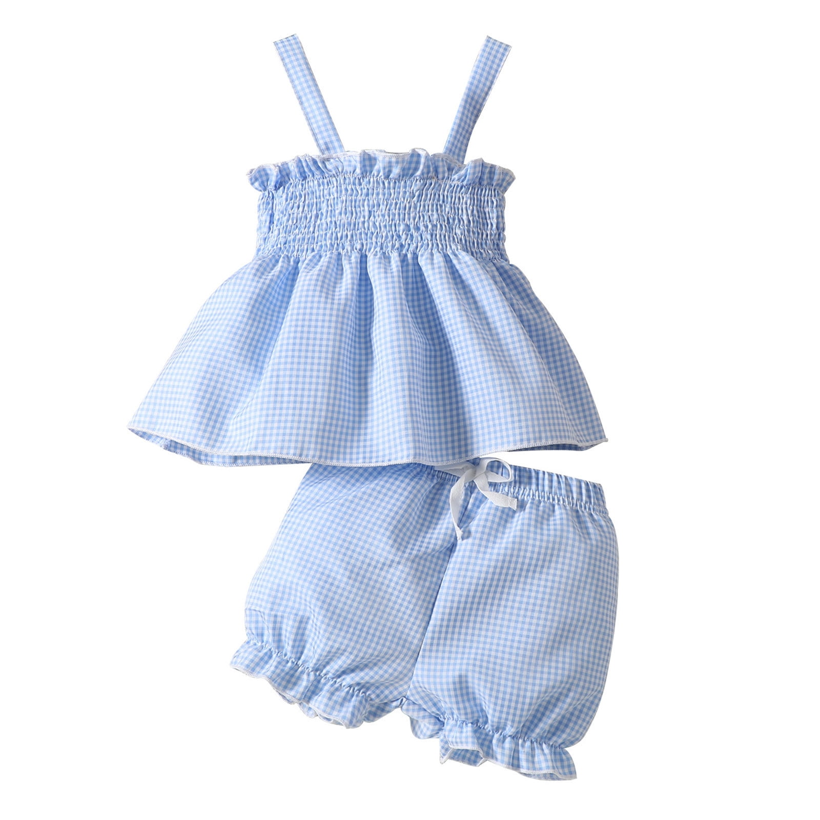 TAIAOJING Toddler Girls Clothes Summer Outfits Children Sleeveless Lattice Prints Vest Tops ...