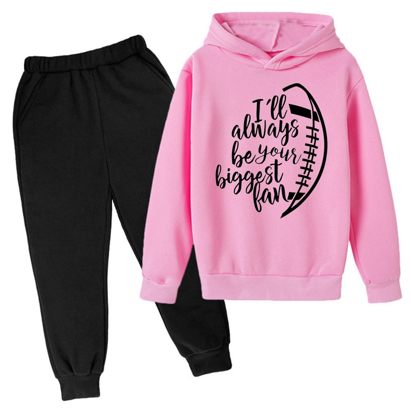 TAIAOJING Toddler Girls Clothes Tracksuits Outfits New Hooded Football ...