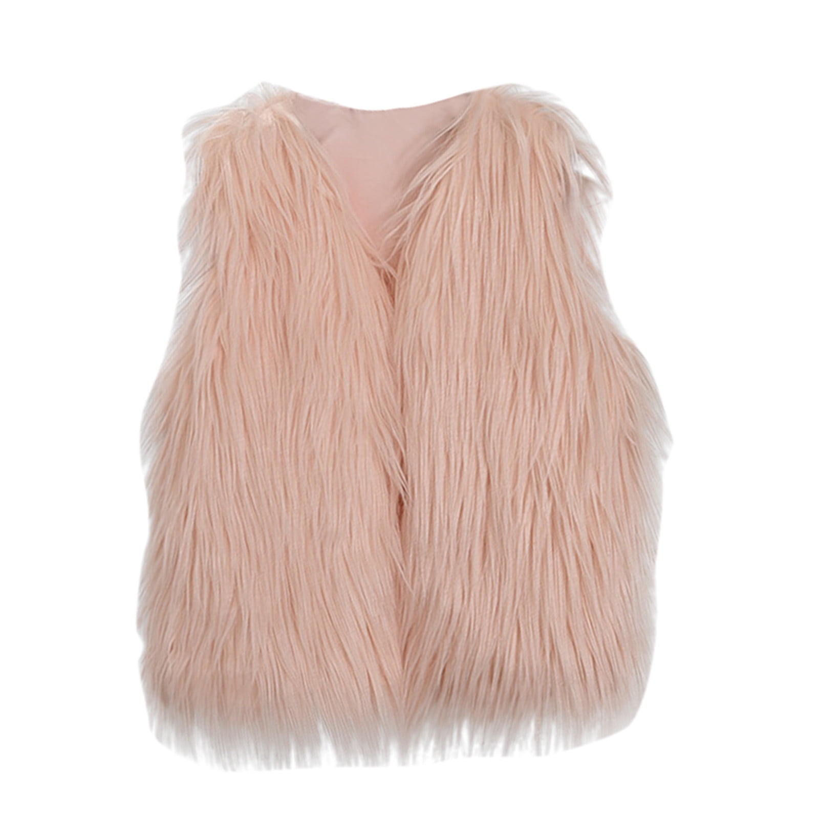 TAIAOJING Toddler Girls Fur Vest Jacket Kids Baby Children Winter Coat ...