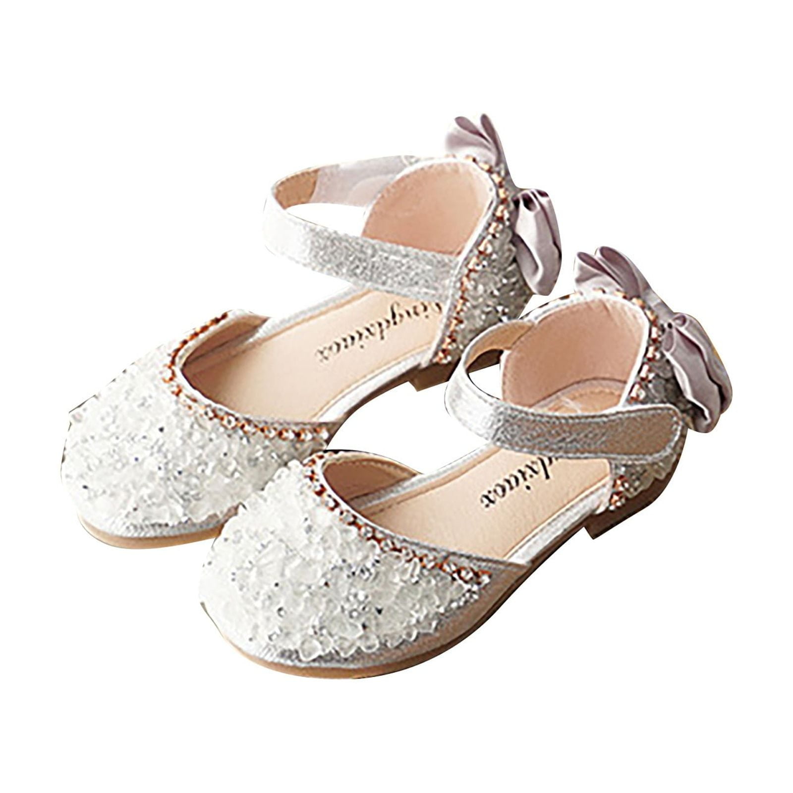 TAIAOJING Toddler Girls Princess Shoes Soft Sole Fashion Bow Princess ...