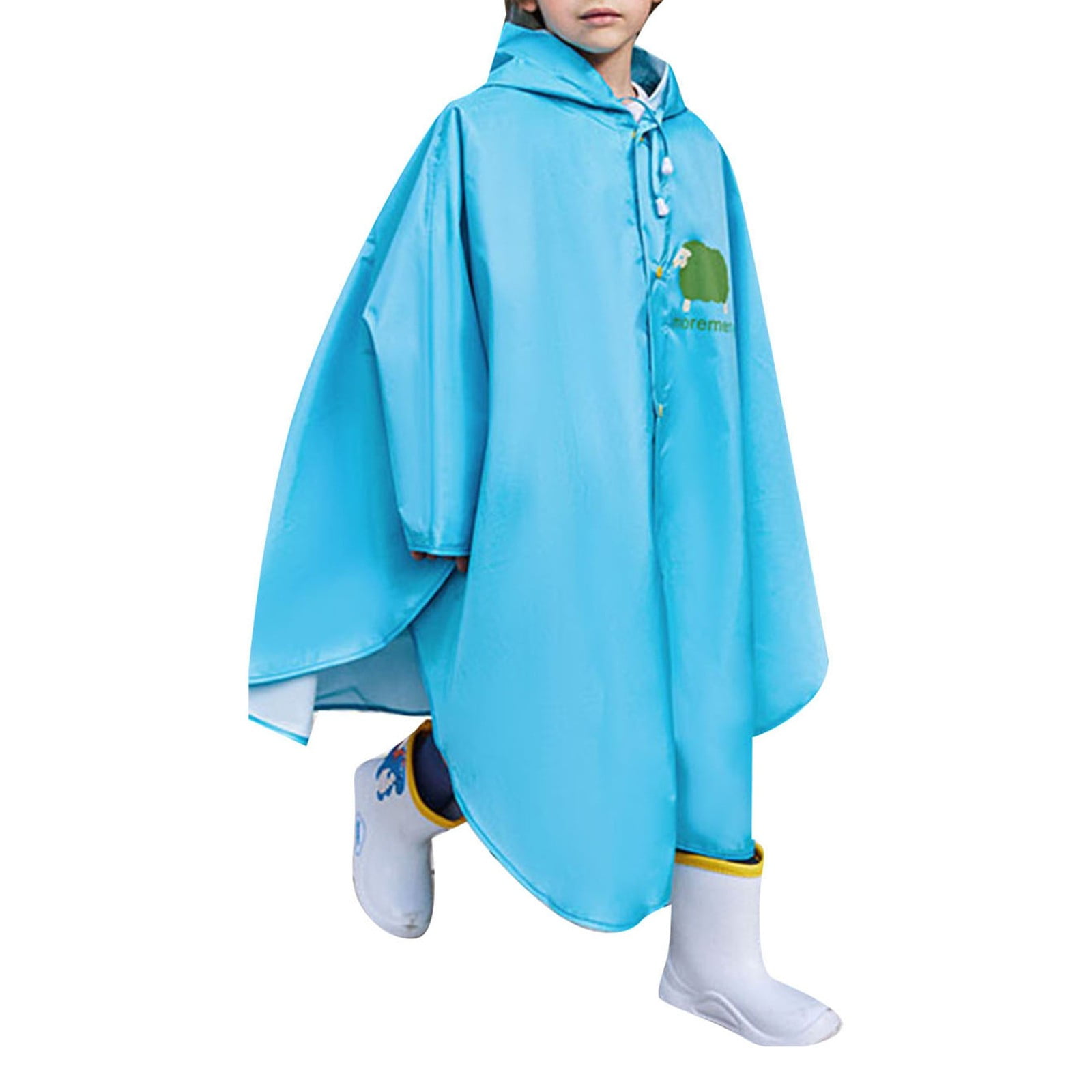 TAIAOJING Toddler Girls Rain Poncho With Hood Lightweight Packable ...