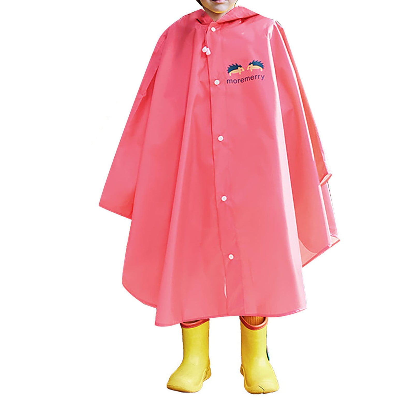 TAIAOJING Toddler Girls Rain Poncho With Hood Lightweight Packable ...