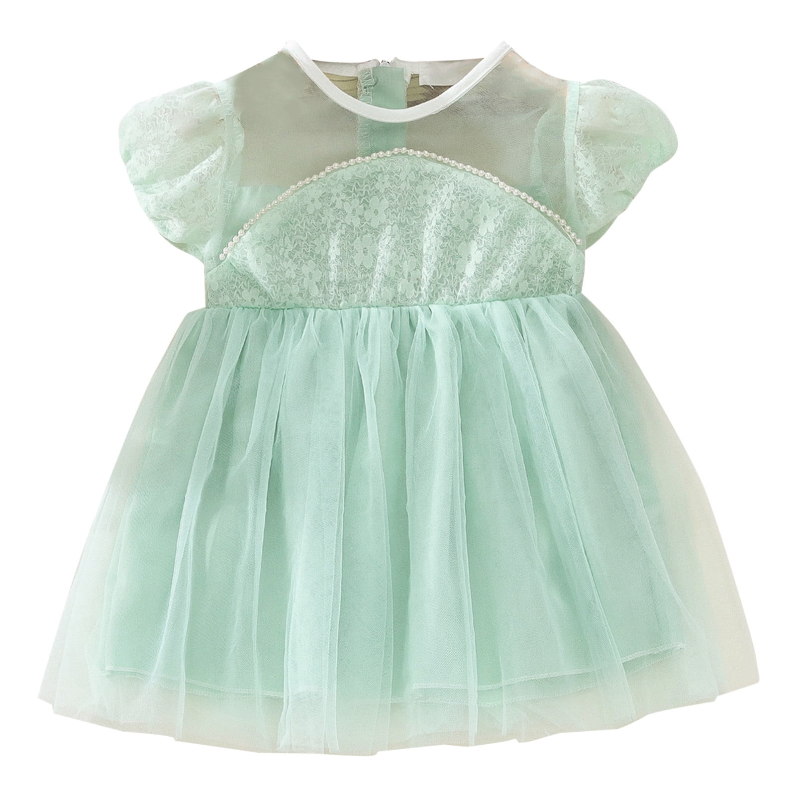 TAIAOJING Toddler Girls Short Sleeve Lace Tulle Dance Party Dresses ...