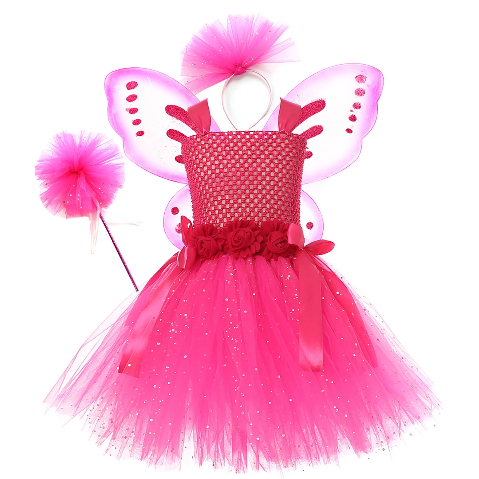 TAIAOJING Toddler Hallowmas Girls Princess Dress Tutu Mesh Dress With ...