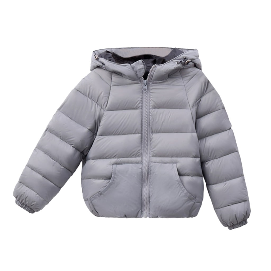 TAIAOJING Toddler Jacket Winter Child Kids Solid Color Hoodie Zipper ...