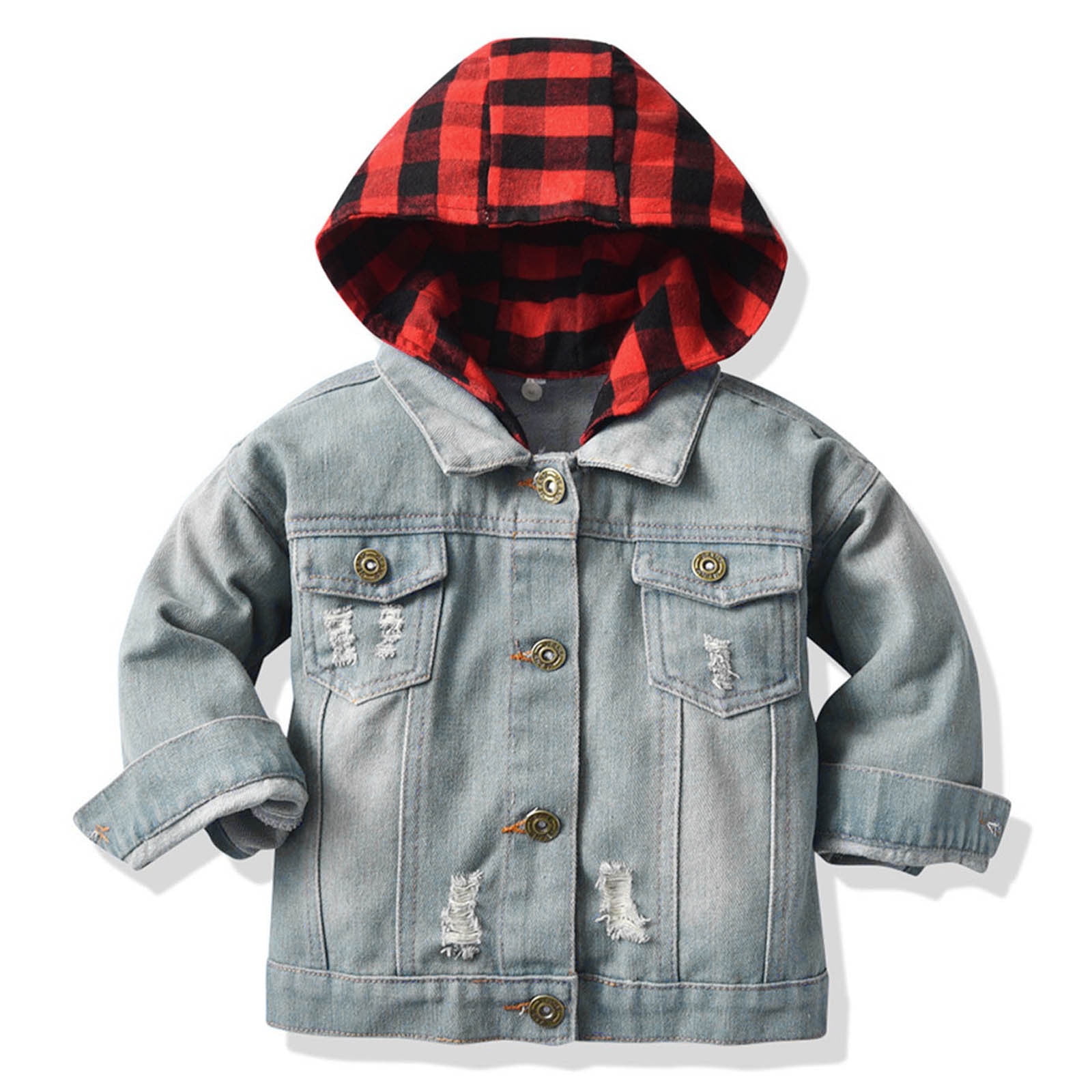 TAIAOJING Toddler Kid Baby Boys Girls Denim Jacket Long Sleeve Button ...